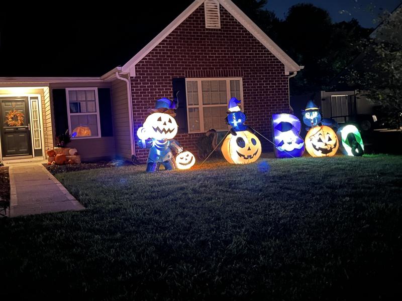 Haunted Hill Farm 5-ft Pre-Lit Inflatable Boo Sign with Black Cat, Jack ...