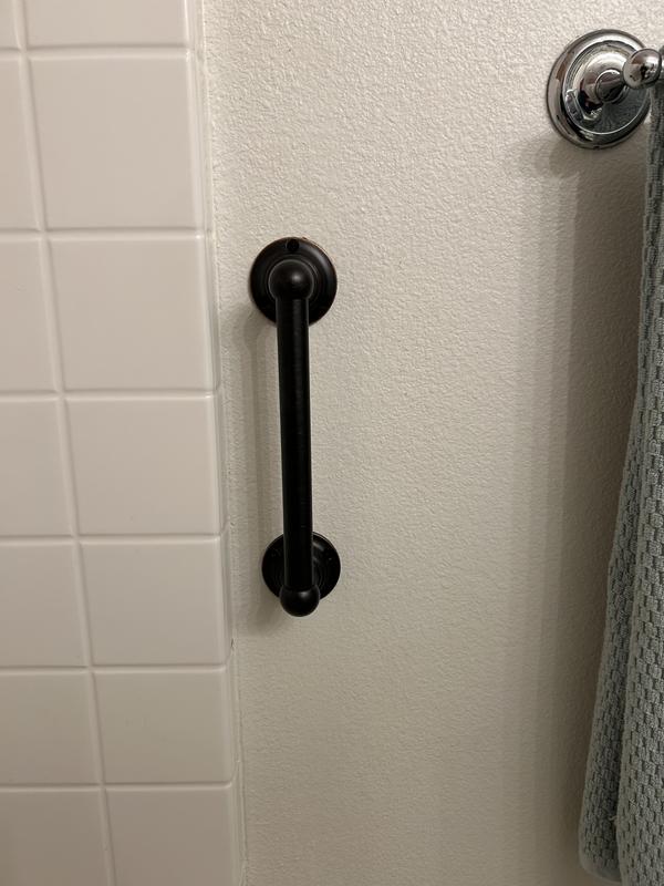 allen + roth Exposed Screw assist bar 9-in Oil-Rubbed Bronze Wall Mount ...