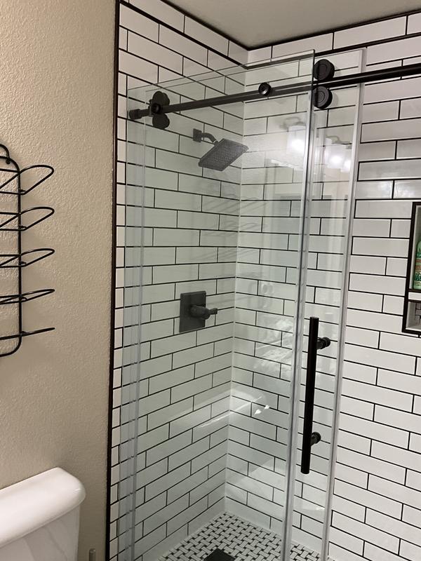 DreamLine Enigma-XO Tuxedo 56-in to 60-in W x 76-in H Frameless Sliding ...
