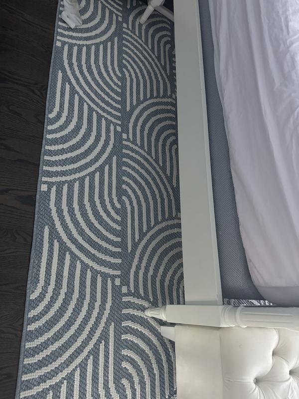 allen + roth Rounded Shores 2 X 6 (ft) Gray Indoor Geometric Runner Rug ...