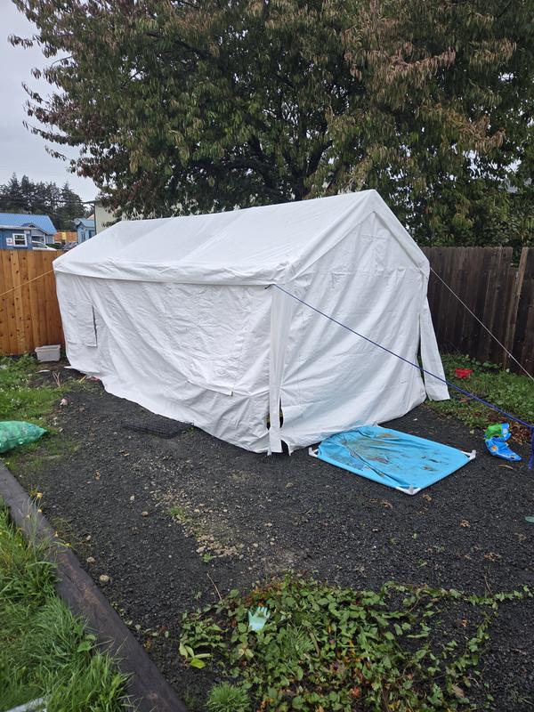 Qeetex Heavy Duty Carport with Roll-Up Windows Portable Garage with ...
