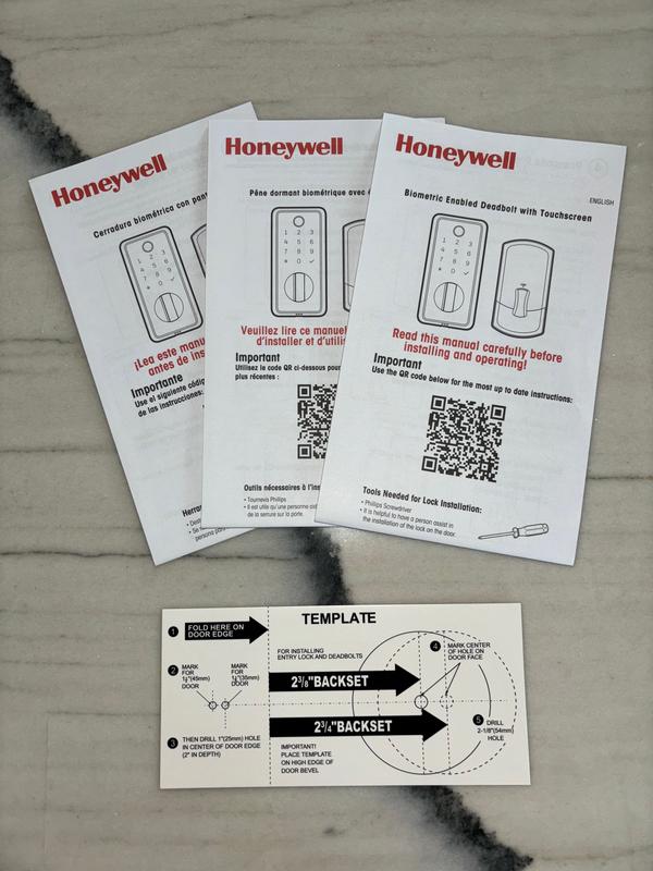 Honeywell Matte Black Electronic Deadbolt Fingerprint Touchscreen ...