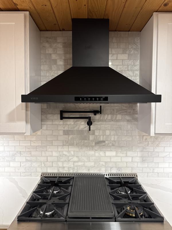 iKTCH 30-in Ducted 900-CFM Stainless Steel Wall-Mounted Range Hood with ...