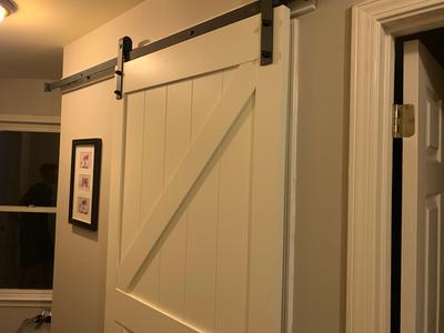 RELIABILT 36-in x 84-in Off-White K-frame MDF Solid core Single Barn ...