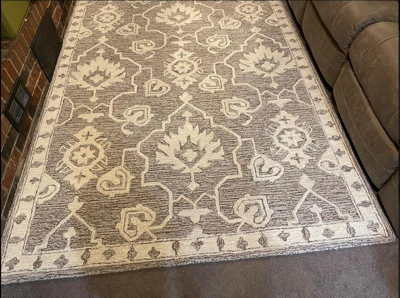 allen + roth Callaway 8 x 10 (ft) Tufted Wool Mocha Rectangular Indoor ...