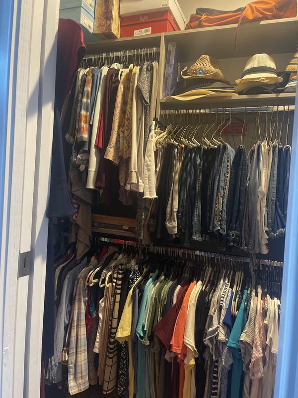 Easy Track 1-ft to 2.1-ft W x 7-ft H White Solid Shelving Wood Closet ...