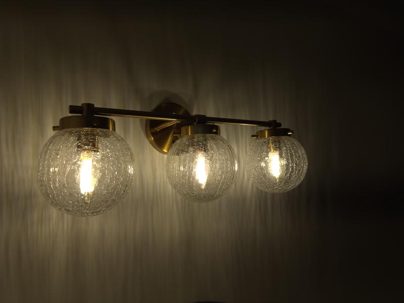 LNC Ariene 29.5-in 4-Light Polished Gold LED Modern/Contemporary Vanity ...