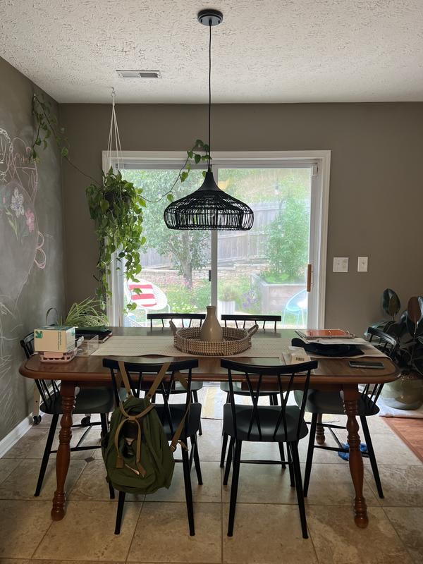 allen + roth Reece Black Traditional Bell Medium Hanging Pendant Light ...