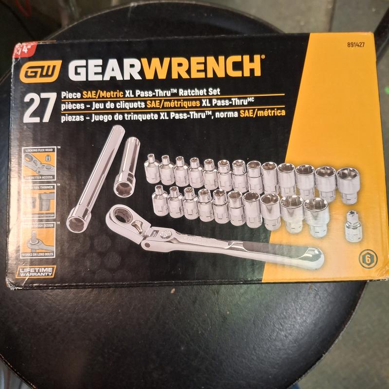 GEARWRENCH 27-Piece Standard (SAE) and Metric Polished Chrome Mechanics ...