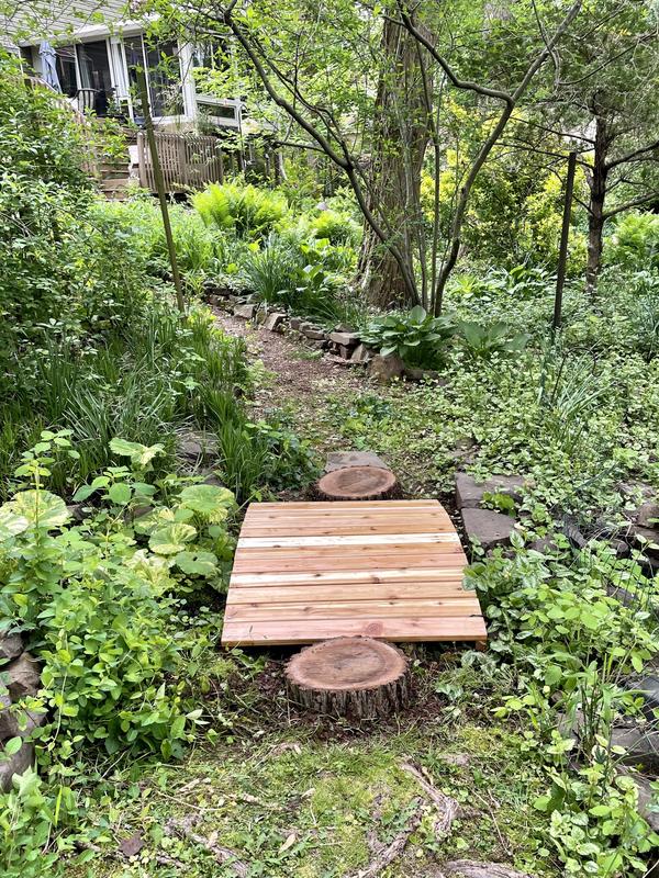All Things Cedar 4-ft Natural Cedar Garden Bridge FB48 at Lowes.com
