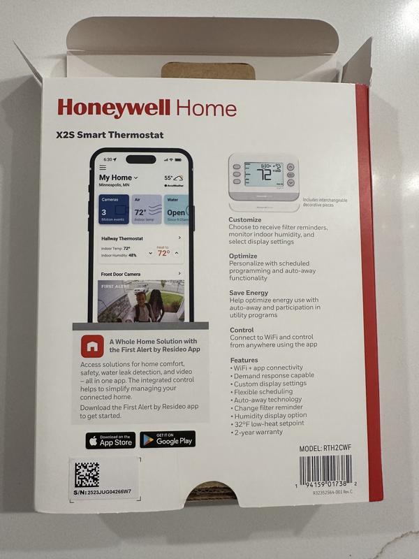 Honeywell Home White Smart Compatible Thermostat with Wi-Fi ...
