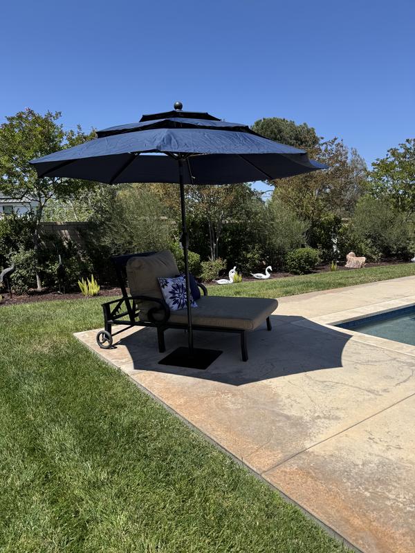 GDY 10-ft Steel White Push-button Tilt Market Patio Umbrella in the ...