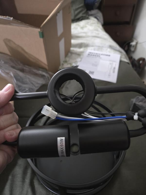 SILJOY 52-in Farmhous Flush Mount Gold and Black Ceiling Fan With ...