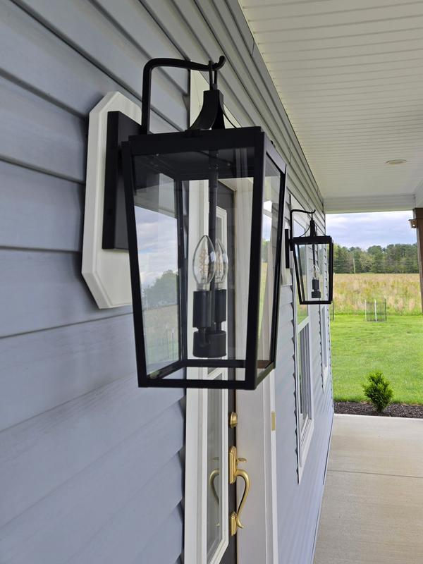 KAWOTI Marico 2 -Light 20-in H Matte Black Hardwired Outdoor Wall Light ...