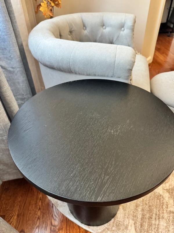 Furniture of America Leander 20-in W x 21-in H Black Wood Round Modern ...