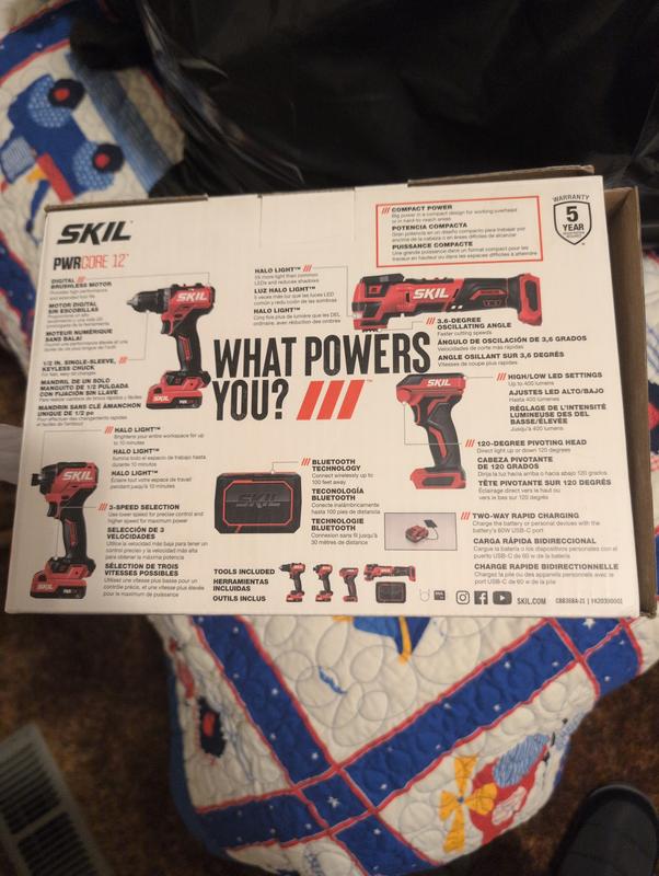 SKIL PWR CORE 12-volt 5-Tool Brushless Power Tool Combo Kit (2 ...