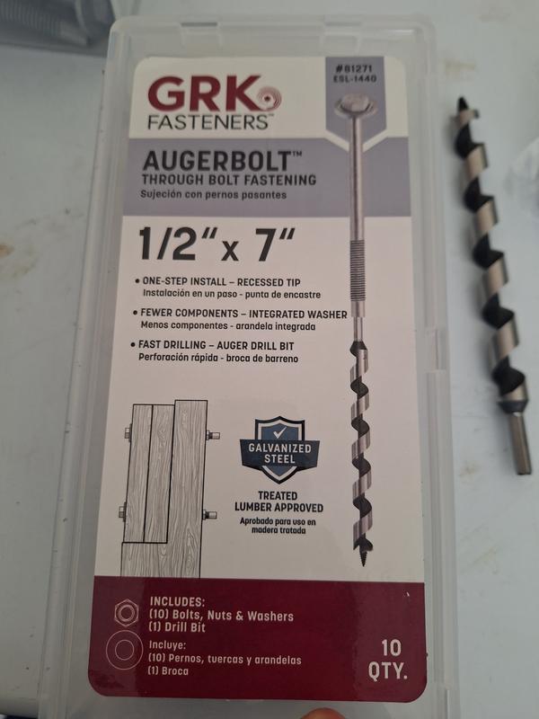 GRK 1/2-in x 7-in Zinc-plated Coarse Thread Hex Bolt (10-Count) 81271 ...