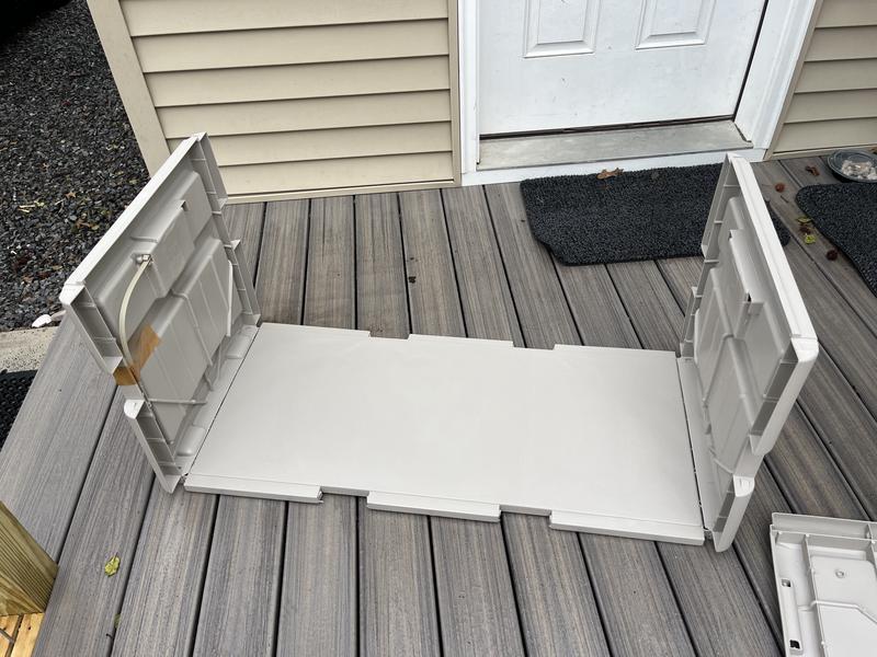 Suncast Medium 73-Gallon Stoney Plastic Deck Box in the Deck Boxes ...