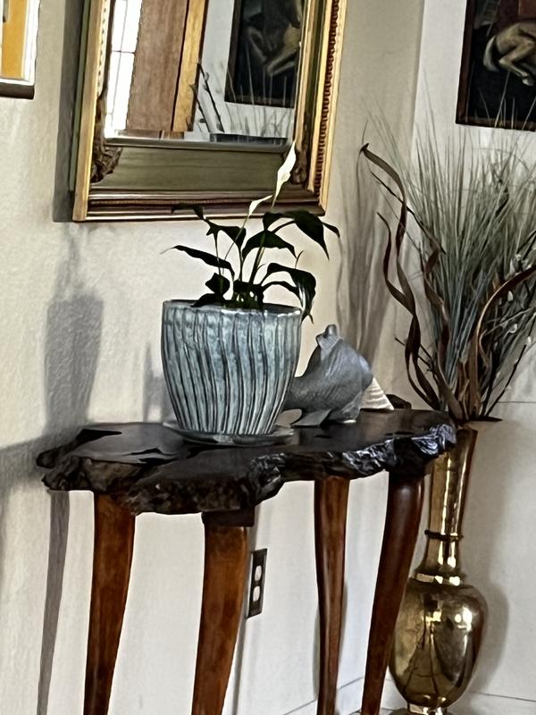 allen + roth Round 7.68-in W x 7.68-in L Blue Glazed ceramic Indoor ...