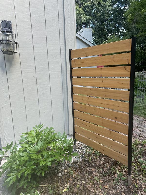 Enclo Privacy Screens No Dig Cedar 39-in W x 60.5-in H Concord Slatted ...