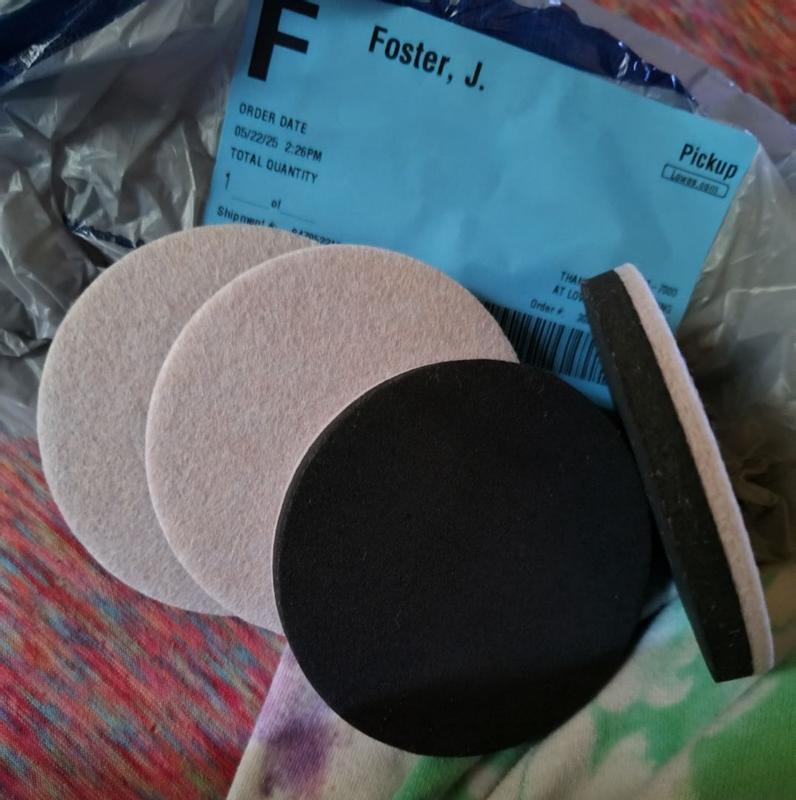 RELIABILT 4-Pack 3-1/2-in Round Felt Hard Surface Furniture Slider ...