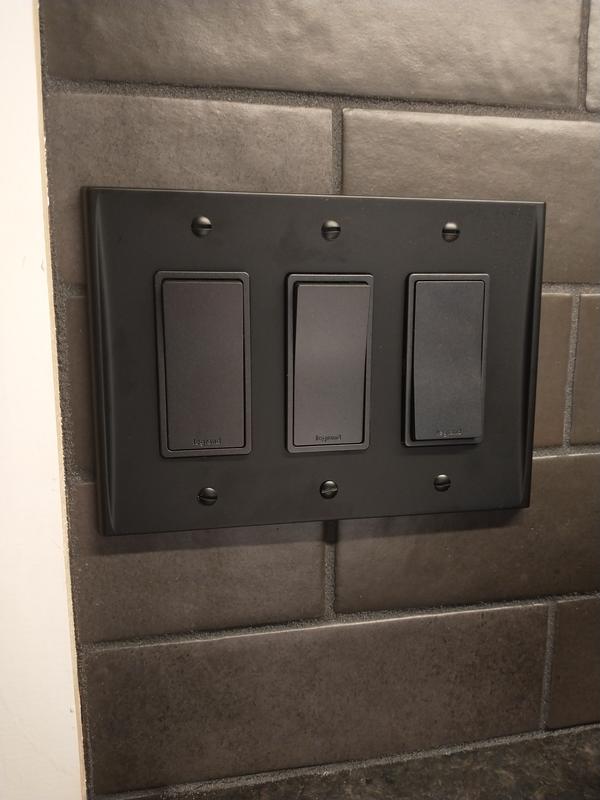 allen + roth Bexton 3-Gang Matte Black Zinc Indoor Decorator Wall Plate ...