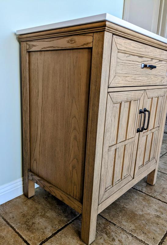 allen + roth Cantrell 30-in Oak Undermount Single Sink Bathroom Vanity ...