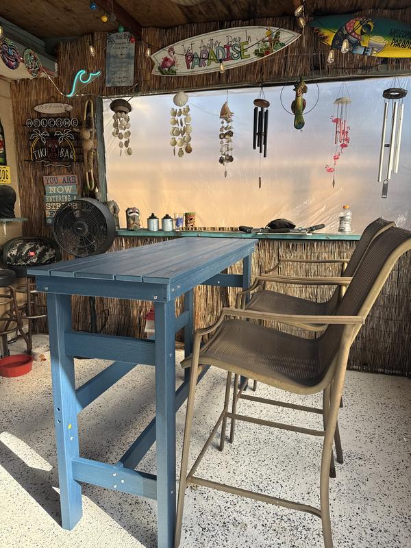 JEAREY All-Weather Rectangle Tall Bar Table for Patio Rectangle Outdoor ...