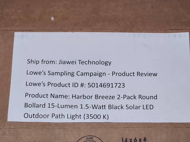 Harbor Breeze 2-Pack Round Bollard 15-Lumen 1.5-Watt Black Solar LED Outdoor Path Light (3500 K ...