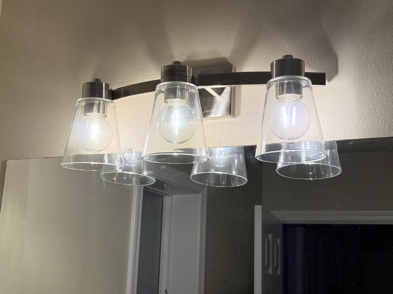 allen + roth Fairendale 21.75-in 3-Light Brushed Nickel Transitional ...