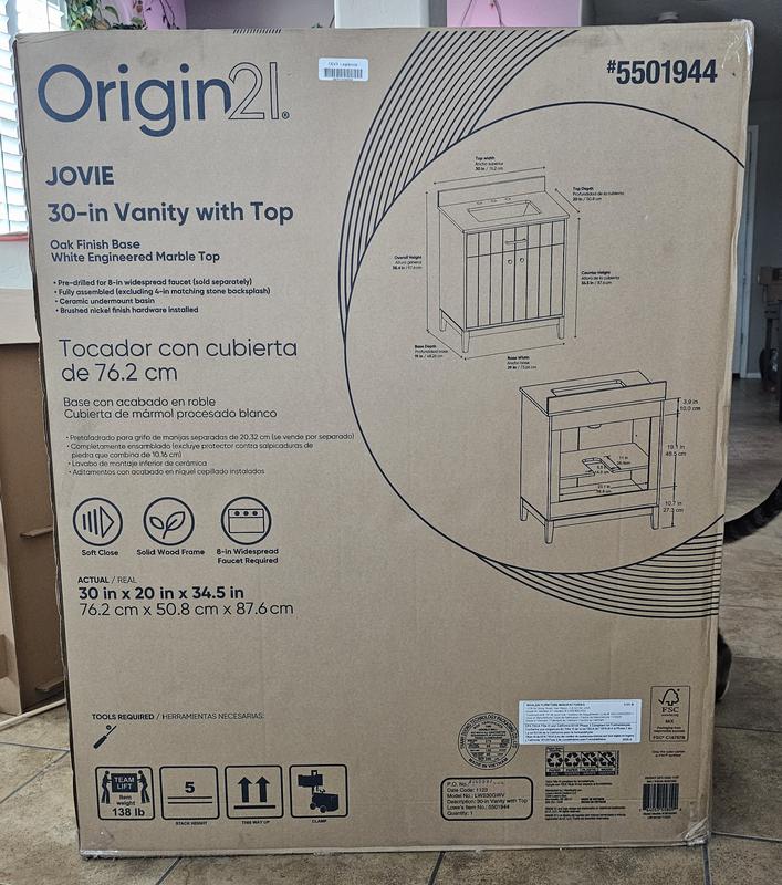 Origin 21 Jovie 36-in Light Birch Undermount Single Sink Bathroom ...