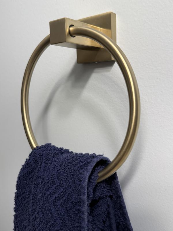BYH Aura Brushed Nickel Wall mount Single Towel Ring in the Towel Rings ...