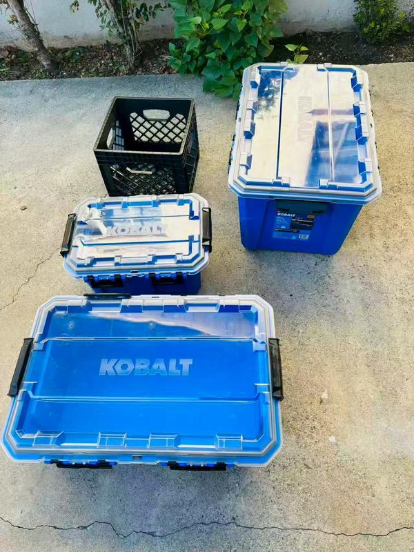 Kobalt Small 5 -Gallons ( 20 -Quarts ) blue Heavy Duty Stackable Tote ...