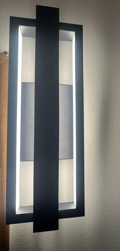 LamQee LED Outdoor Wall Light 15-in H Matte Black Hardwired Integrated ...