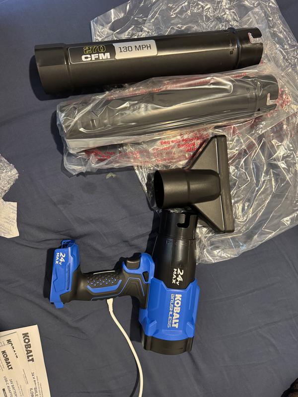 Kobalt 24-volt 270-CFM 130-MPH Battery Handheld Leaf Blower 3 Ah ...