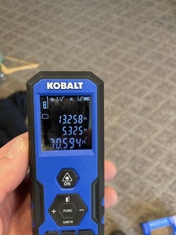 Kobalt 200-ft Indoor Red Laser Distance Measurer with Backlit Display ...