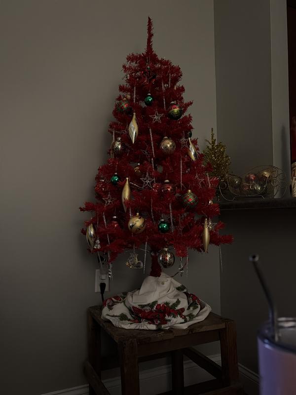 Best Choice Products 9ft Pre-Lit Red Christmas Tree Artificial Holiday ...
