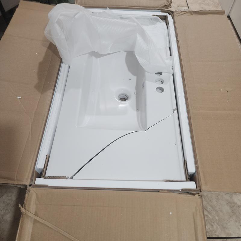JEAREY Freestanding Bathroom Vanity 36-in White Single Sink Bathroom ...