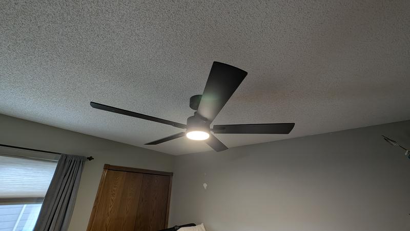 Breezary 42-in Matte Black with Black Blades Color-Changing Integrated ...