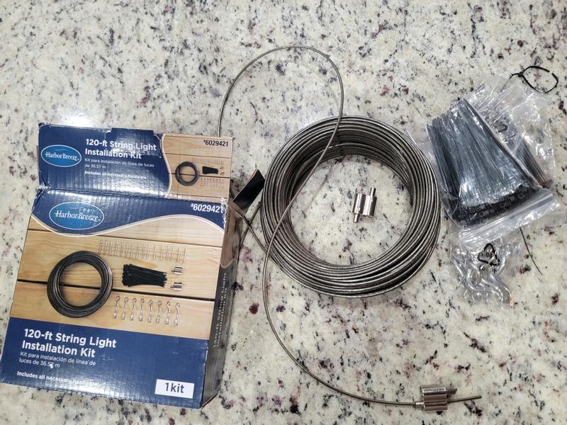 Harbor Breeze 120-ft Steel Adjustable String Light Installation Kit in ...