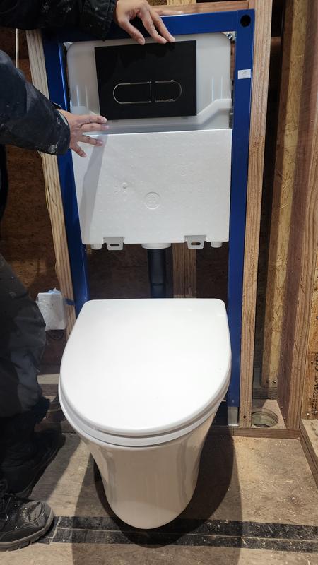 Los Flexi White Elongated Custom height Wall-hung Rough-In 1.6 GPF Dual ...