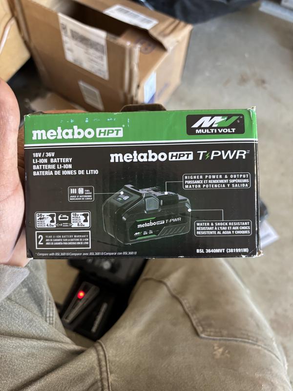 Metabo HPT MultiVolt T-PWR Tabless 36 -Volt 1 -Pack Battery ( 4 Ah ...