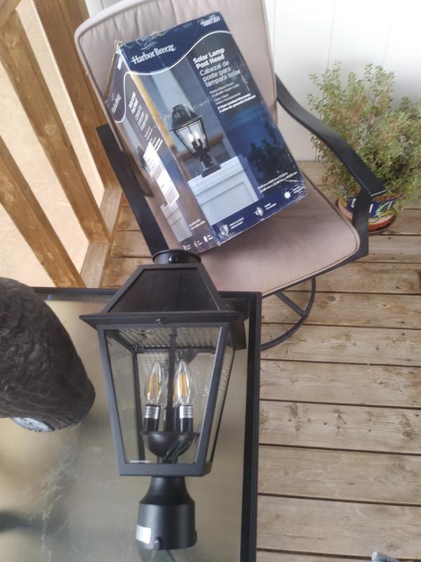 allen + roth Solar Lamp 17.32-in H Black Solar LED Pier-mounted Light ...