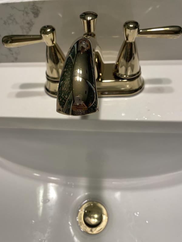 Peerless Bayside Polished Brass 4-in centerset 2-Handle WaterSense ...