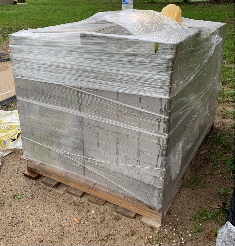 Shop Pavestone Square Glacier/Embossed Concrete Patio Project at Lowes.com
