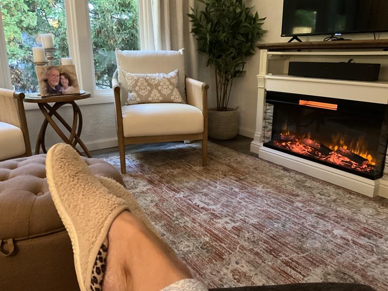 allen + roth Azalea 9 x 12 (ft) Loomed Polyester Rust Rectangular ...