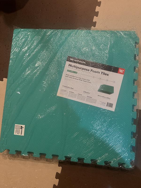 We Sell Mats 24-in x 24-in Interlocking Sky Blue Foam Non-Slip Grip ...