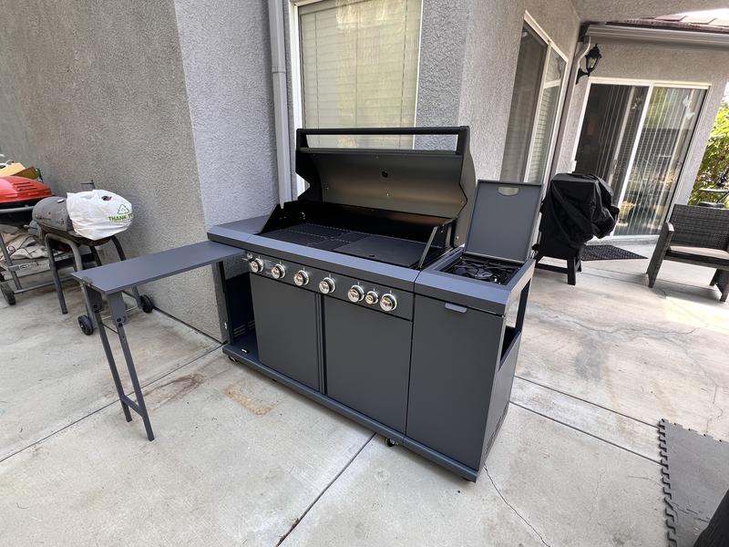 Brand-Man Grills Rustler2 Gray 6-Burner Liquid Propane and Natural Gas ...