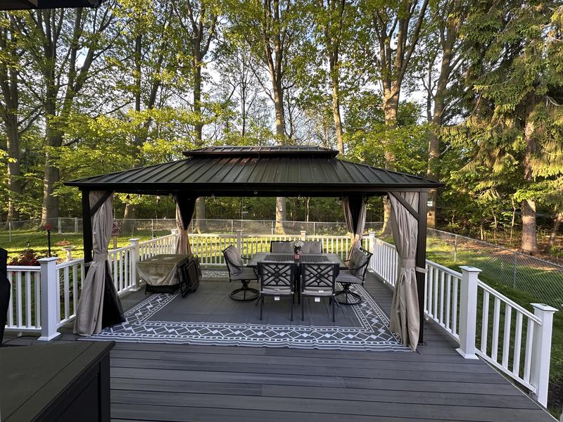 PURPLE LEAF 20-ft x 11-ft Gazebo Bronze Gazebo with Hardtop Roof ...