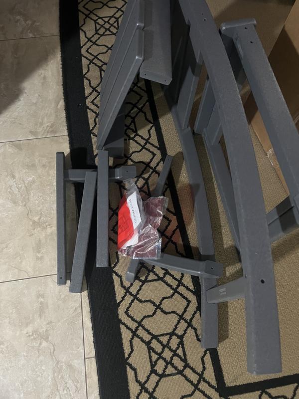 POLYWOOD Oakport Mahogany HDPE Frame Stationary Dining Chair with Slat ...